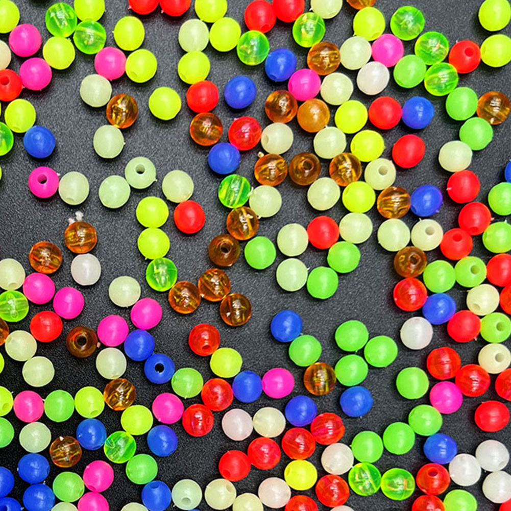 1000pcs/box Luminous Fishing Beads Hard Plastic Round Glow Beads ...