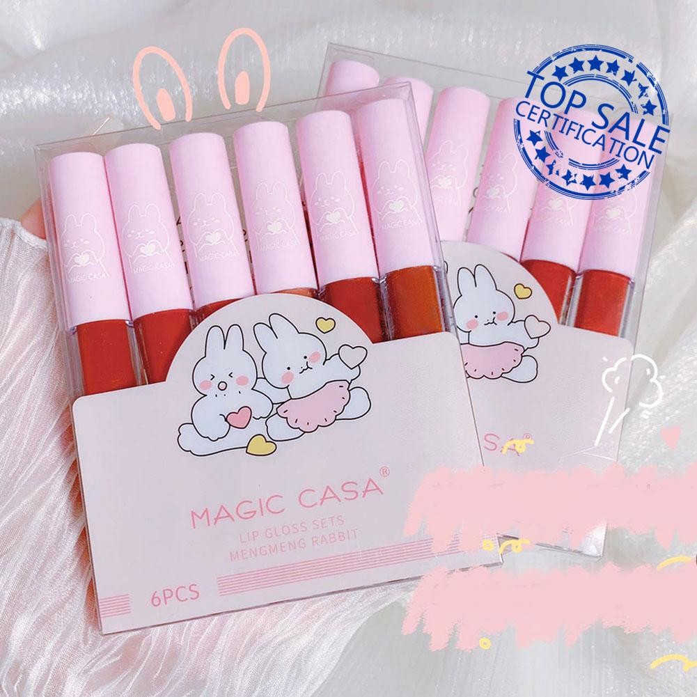 Cute Rabbit Lip Glaze Lip Stain Set Love Heart Bear In1 Matte Lip Have ...