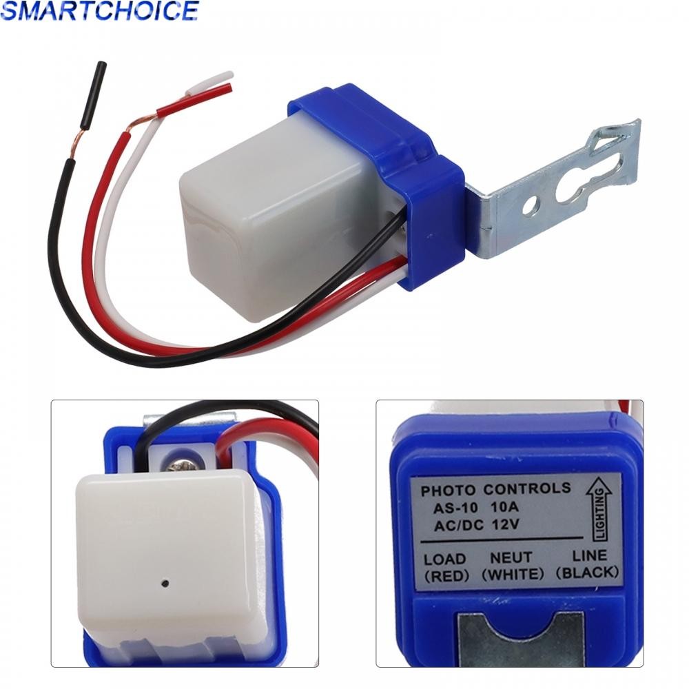 Automatic On Off Photocell Light Sensor for AC DC 12V 24V 220V 10A ...