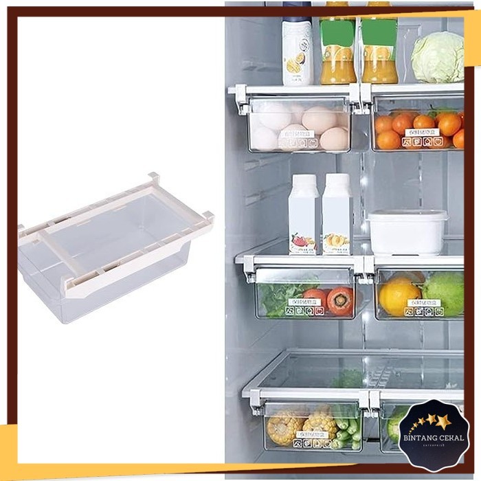 BC Refrigerator Pull-Out Storage Sliding Fridge Drawer Organizer Food ...
