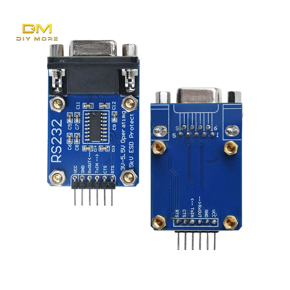 DIYMORE TTL to RS232 Module TTL RS232 Male Female Mutual Conversion Module Serial Level ...