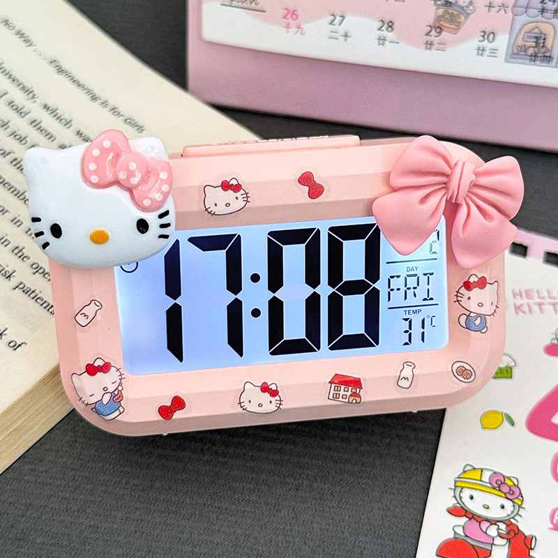 Kitty kitty Mini Luminous Large Screen Digital Clock Multifunctional ...