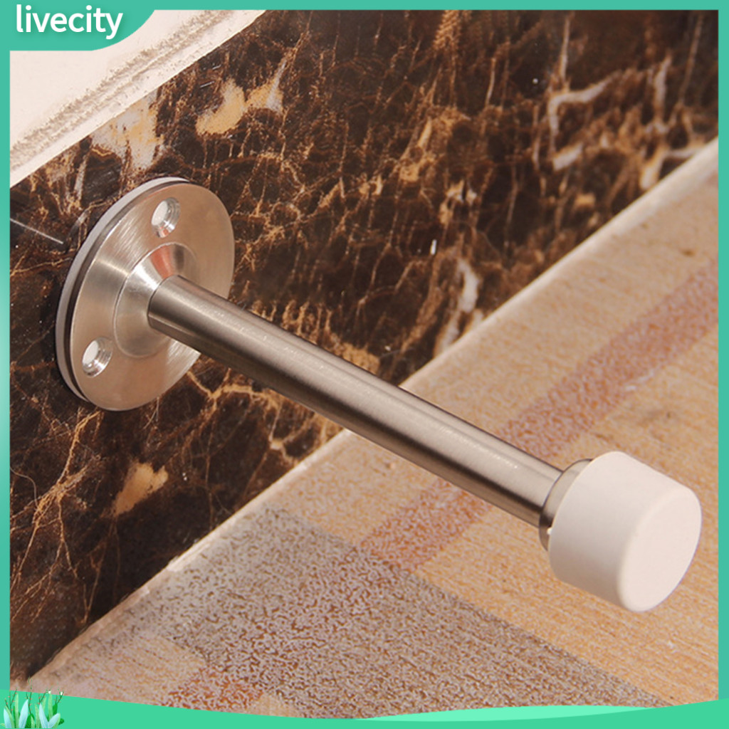 livecity| Shock Absorption Door Stop Spring Door Stopper Stainless ...