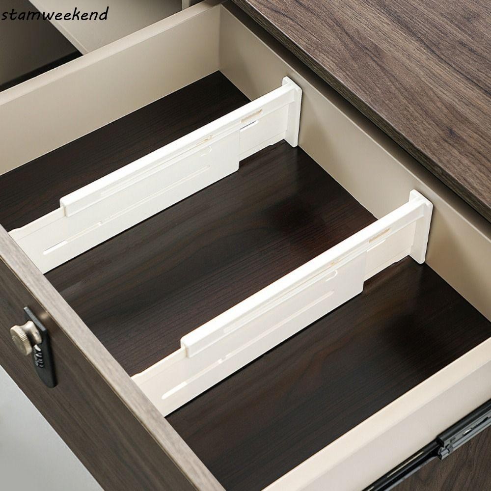 STAMWEEKEND 3Pcs Kitchen Drawer Dividers, Adjustable White Drawer ...
