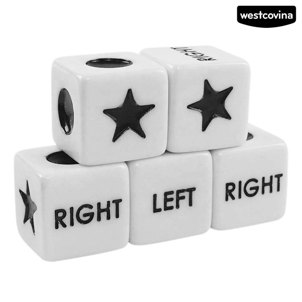 Westcovina 5Pcs Left Right Center Dice Six Sided 16mm Standard Size ...