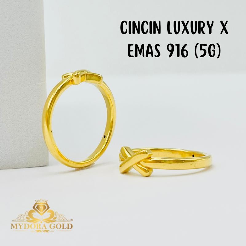 MYDORA Cincin Luxury X 5G | Emas 916/22k | Shopee Malaysia