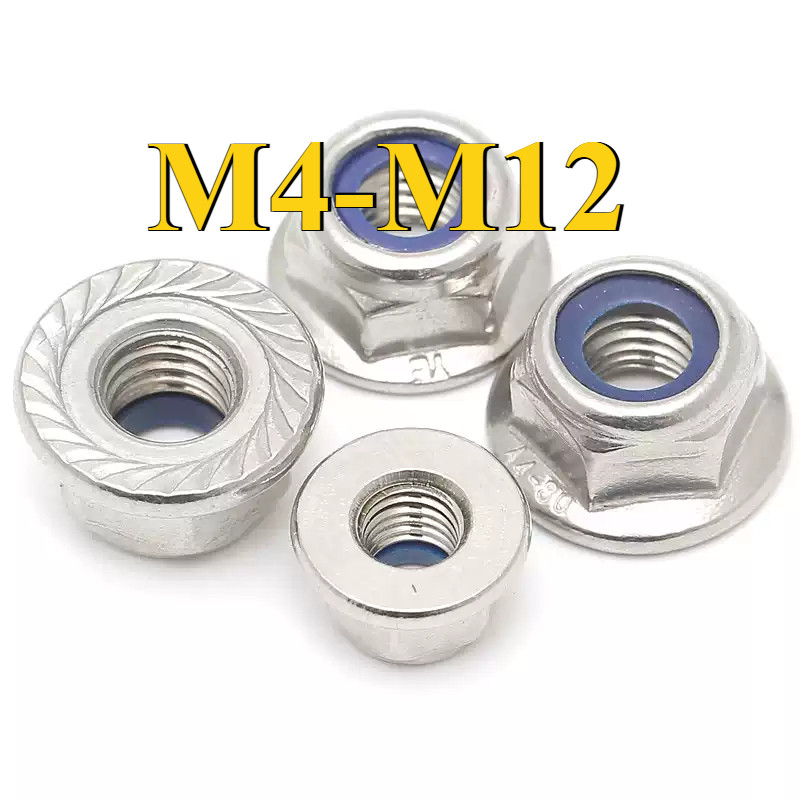 Flange Nut Nylon with Serration/Flat/Stainless Steel 316 Hexagon Nut DIN6923 M4/M5/M6/M8/M10/M12 ...