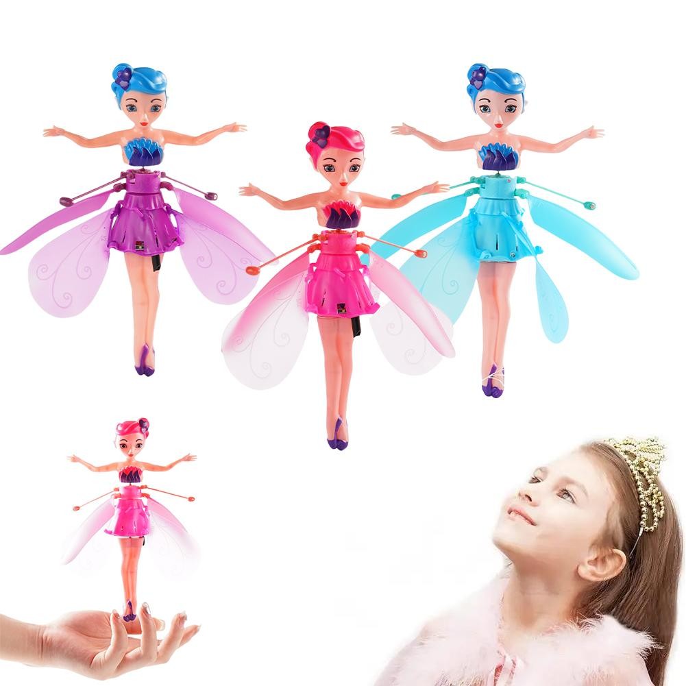 Flying Fairy Dolls Induction Aircraft Infrared Princess Wing Toy Remote ...