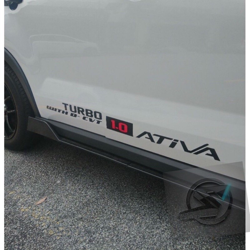 (Ready Stock)S229# Perodua Ativa Turbo D-cvvt Car Side Vinyl Decal ...