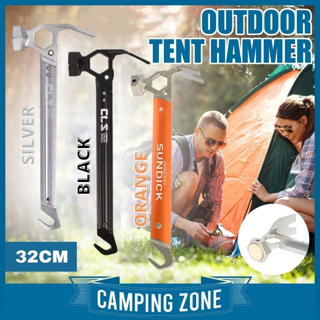 Camping Hammer Multipurpose Outdoor Survival Tool Hammer Tent Camp Peg ...