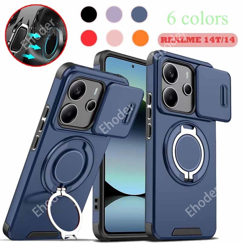 Casing For Realme 14T 14 5G 2025 Luxury Magnetic Shockproof Push Window ...