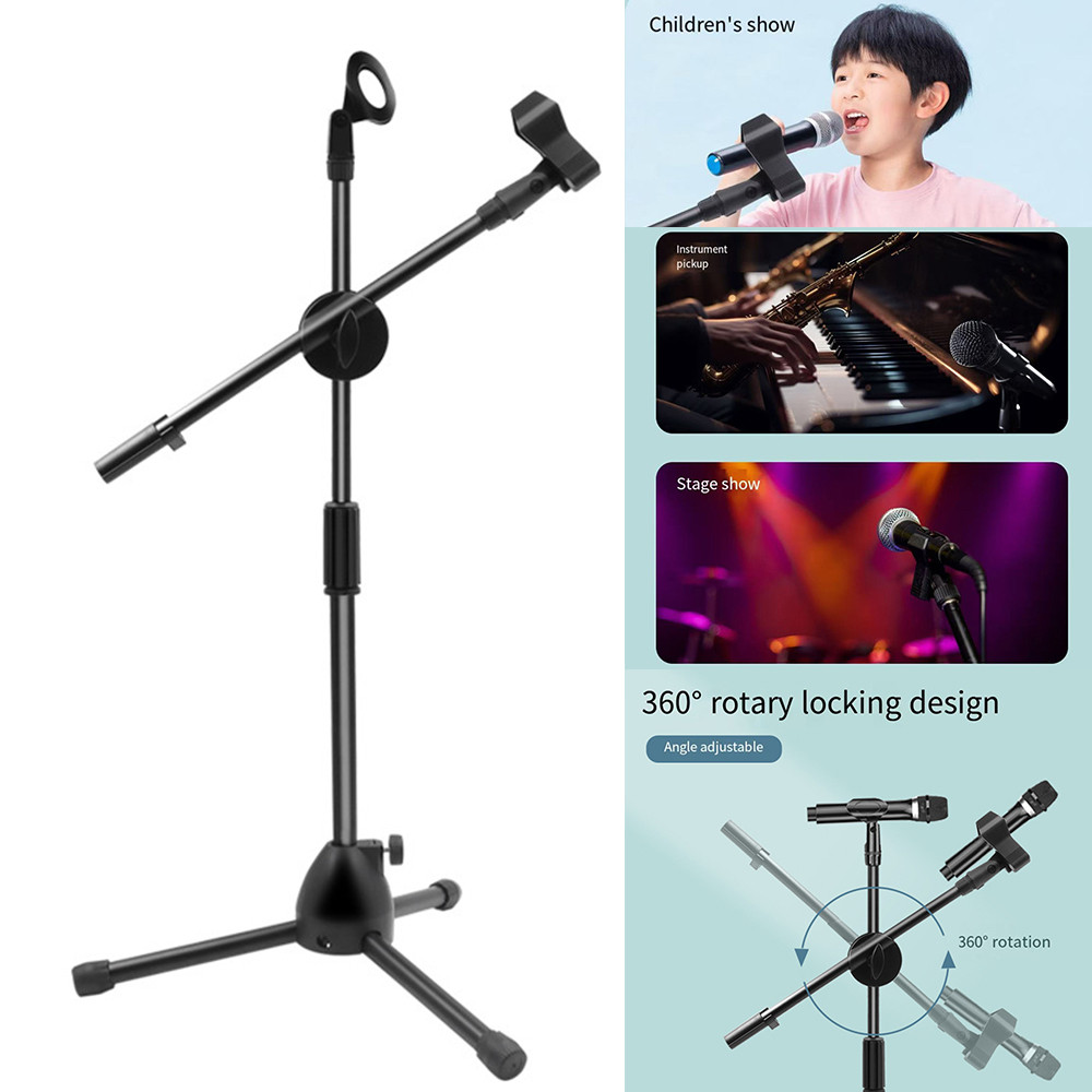 Mini Floor Microphone Stand Small Telescopic Children Stage Performance ...