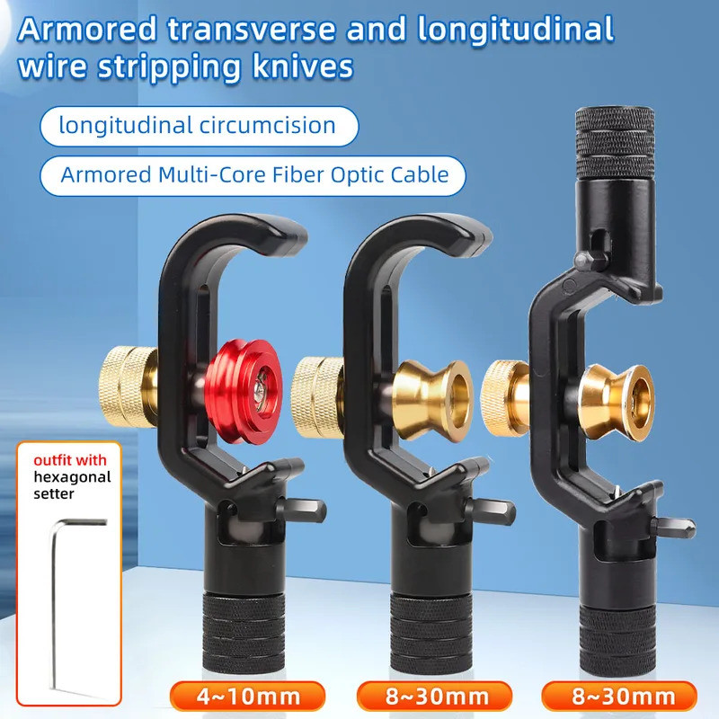 Armored Wire Stripper 4-10mm & 8-28mm Optical Cable Slitter Fiber Optic ...