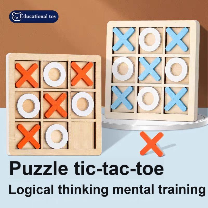 XO Triple Tic Tac Toe Chess - Wooden Educational Board Game for Kids ...