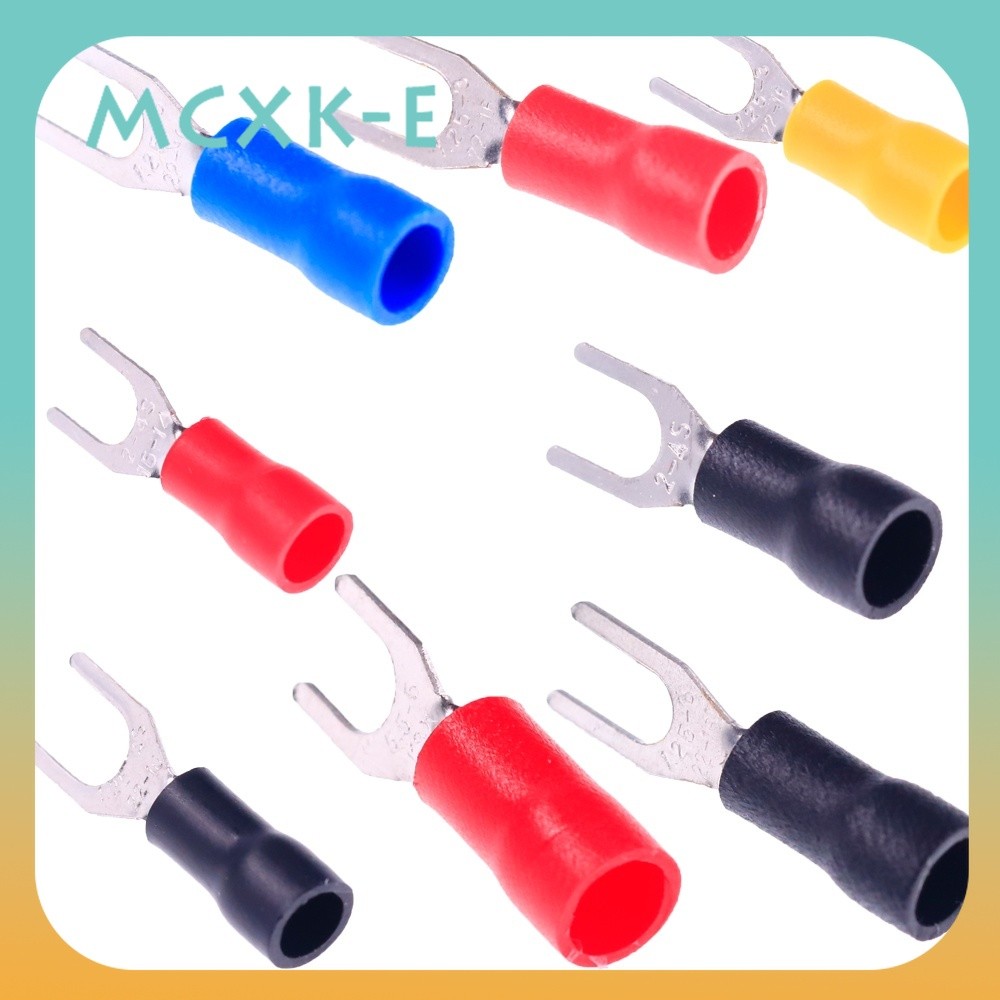 100PCS Insulated Fork Wire Connector Electrical Crimp Terminal SV1.25-3 ...