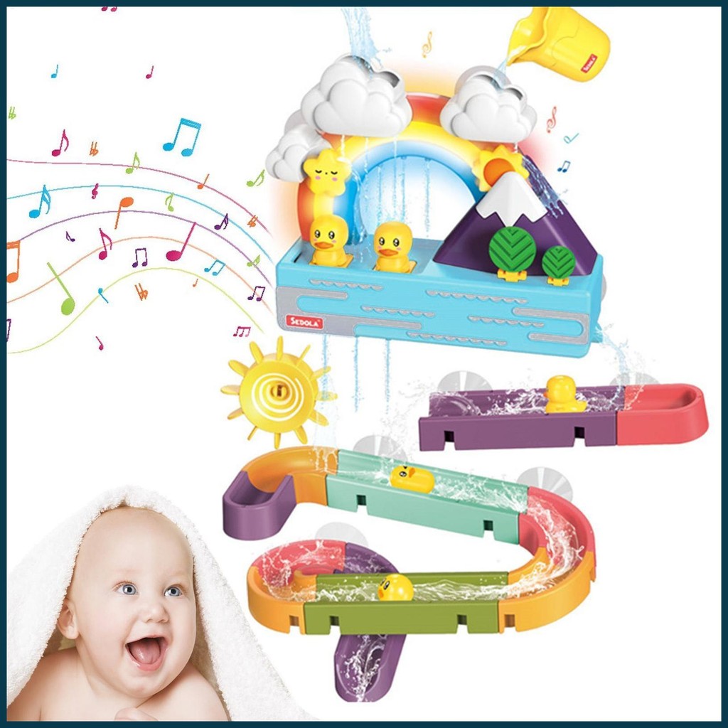 Slide Bath Toy Duck Bath Slide Track Toddler Bath Toy Shower Water ...