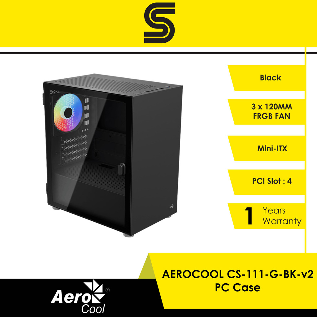 AEROCOOL CS-111 V2 Micro-ATX PC Chassis | Shopee Malaysia