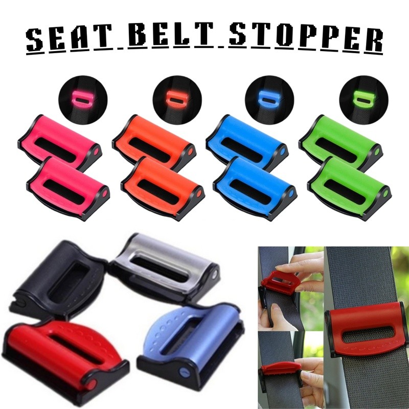 2PCS Universal Car Seat Belt Safety Adjustable Clips Buckle Tali ...