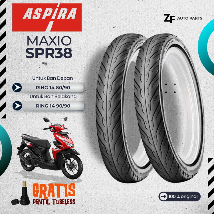 Pair / UNIT MOTORCYCLE TIRES MATIC RING 14 ASPIRA SPR38 TUBLES FRONT ...