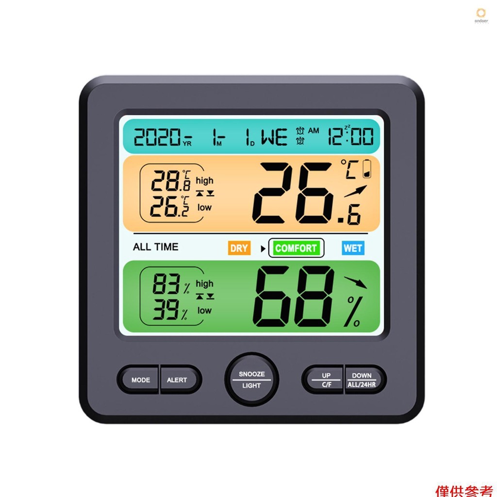 Digital Hygrometer Indoor Thermometer with LCD Color Screen Temperature ...