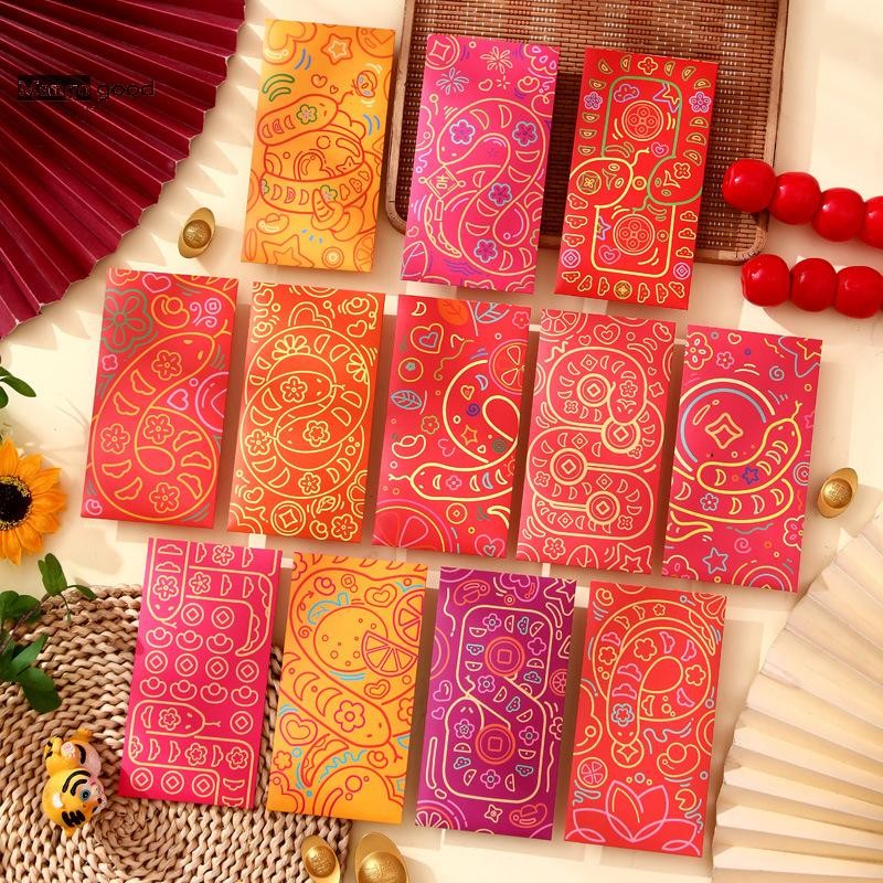 Mangogood 12Pcs Chinese New Year Red Envelopes Cartoon Cute Snake Year ...