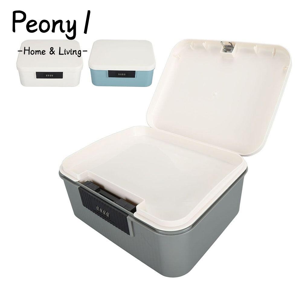 PEONY1 Lockable Storage Bin, Double Layer Large Capacity Password Safe ...