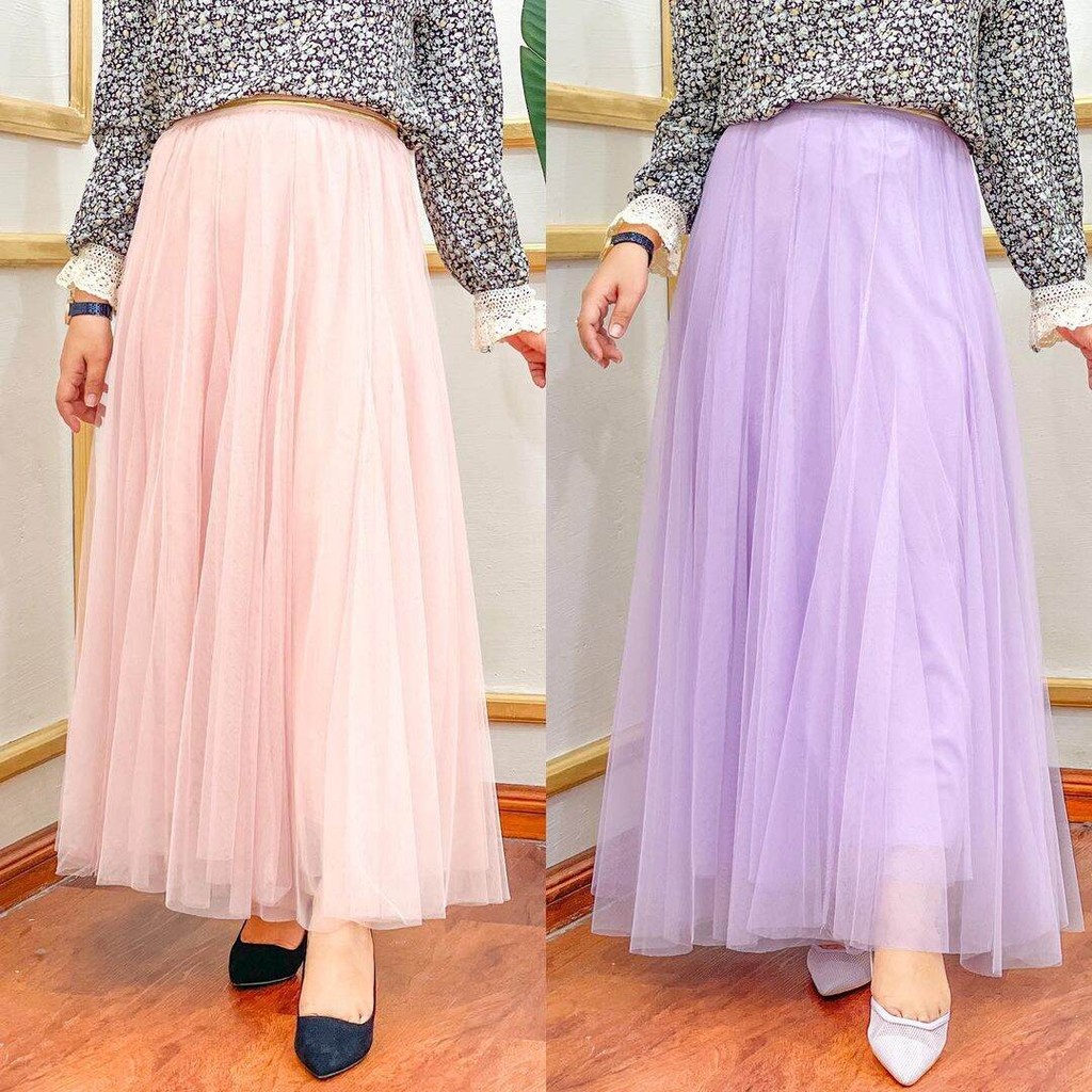 3 Layer Long Adult Tutu Skirt 3 Layer Midi Skrit Tile Skirt | Shopee ...