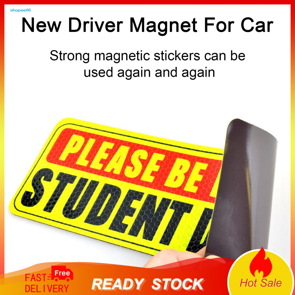 SDRU New Driver Magnet for Car Reflective Car Sticker Reflective New ...
