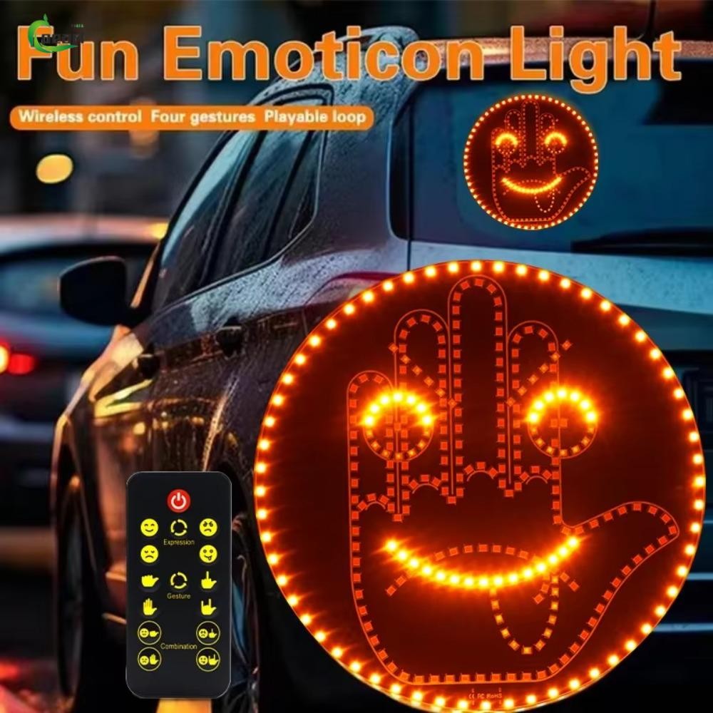 PEARL Car Middle Finger Light, LED Remote Control Fun Three Models ...