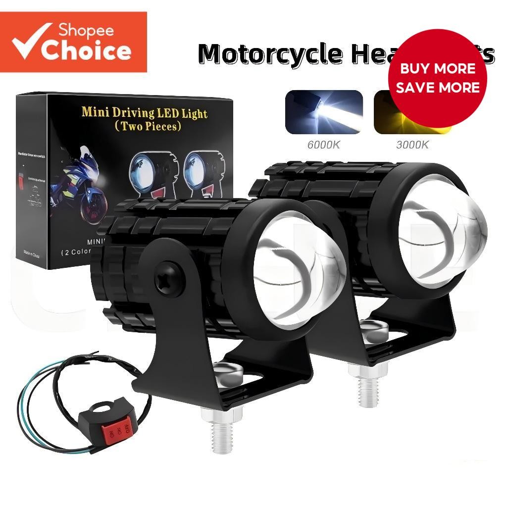 Warranty Waterproof Mini LED Headlight for Motorcycle High Low Yellow ...