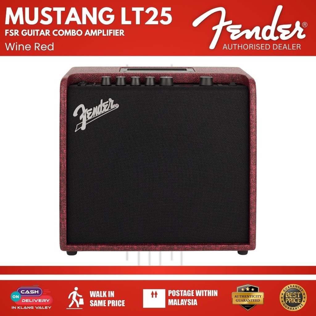 Fender FSR Mustang LT25 Guitar Combo Amplifier - Wine Red ( Mustang ...