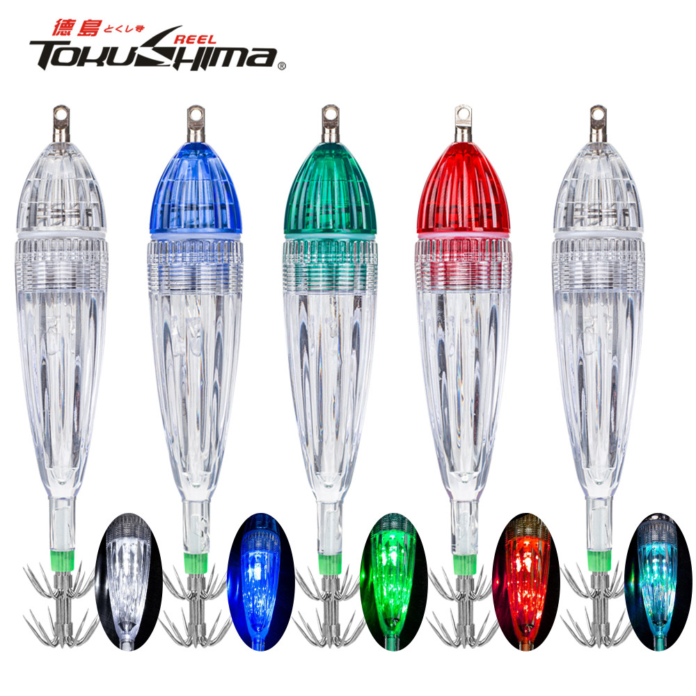 5 Color Deep Drop Fishing Lights 8cm/12cm with Umbrella Hook Underwater ...