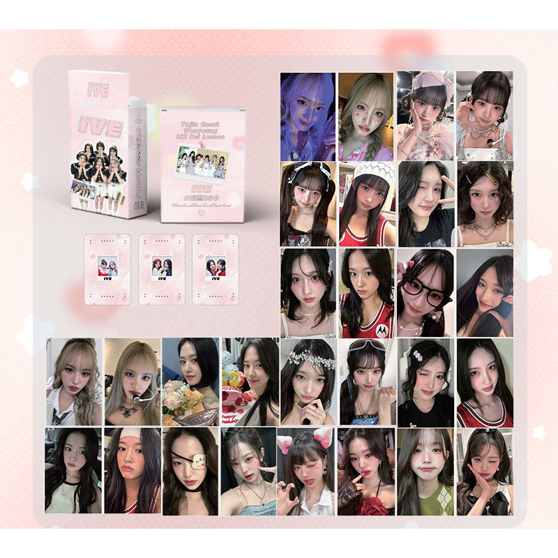 [50Pcs] Hologram Pack photocard Ive Pink Album Lomo card Photo card ...