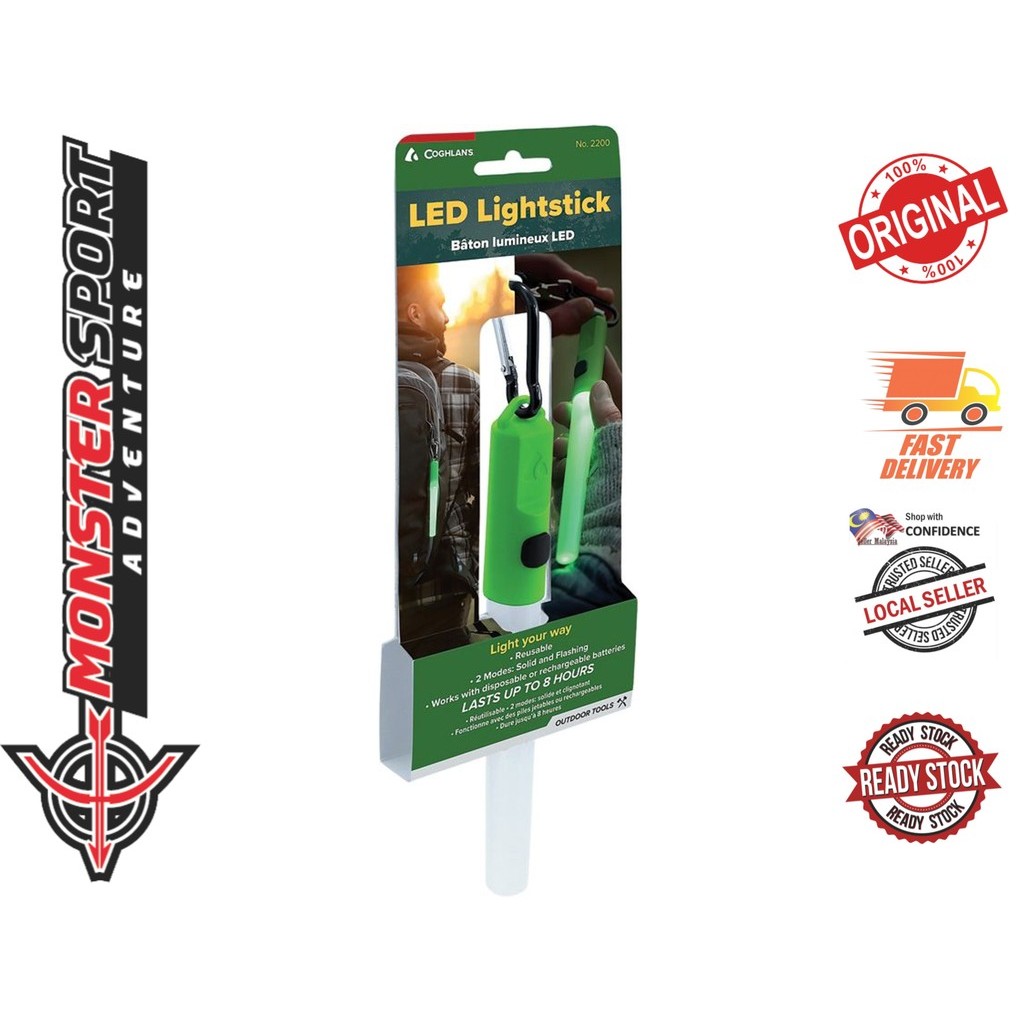 ORIGINAL Coghlan's LED Lightstick Green CGN2200 Camping Glamping Hiking AAA | Shopee Malaysia