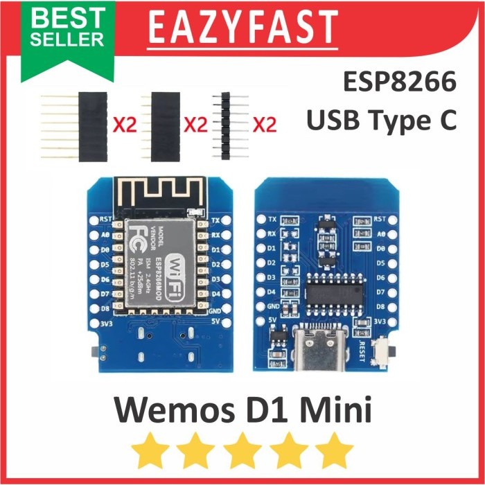 Wemos D1 Mini USB Type C CH340 Arduino NodeMCU LUA ESP8266 12E Wifi IOT Internet | Shopee Malaysia