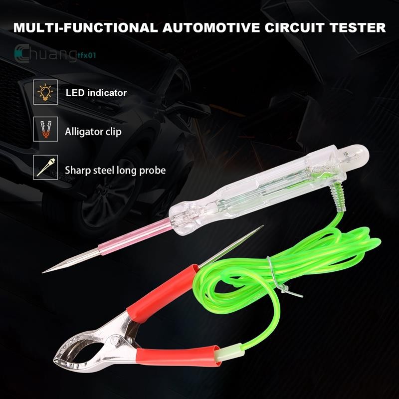 Automotive LED Circuit Tester 6-24V Test Light with Dual Probes 47 Inch ...