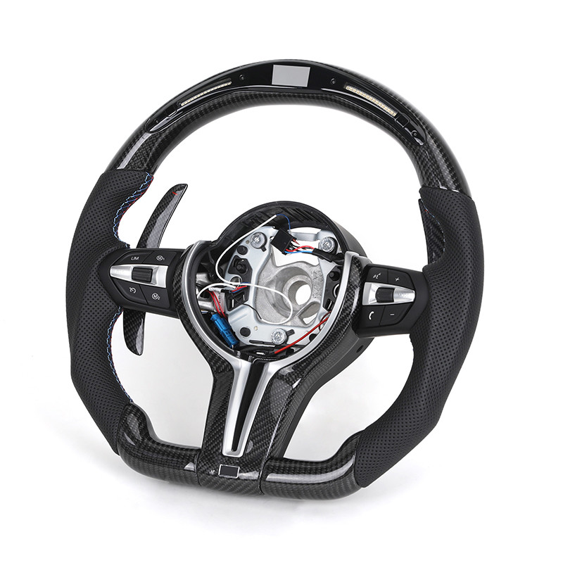With LED Display Carbon Fiber Steering Wheel for BMW F01 F06 F10 F15 ...