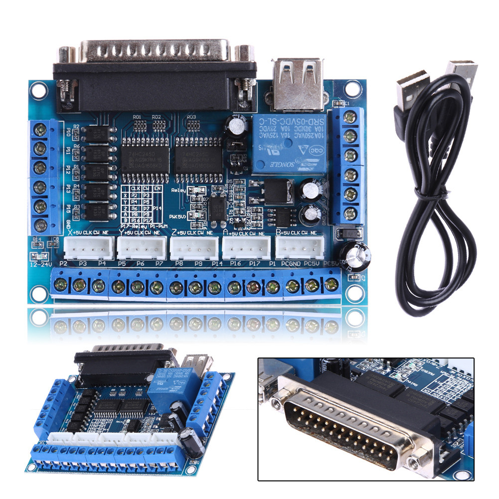 Mach3 CNC Stepping Motor Driver Interface Adapter Breakout Board +USB ...