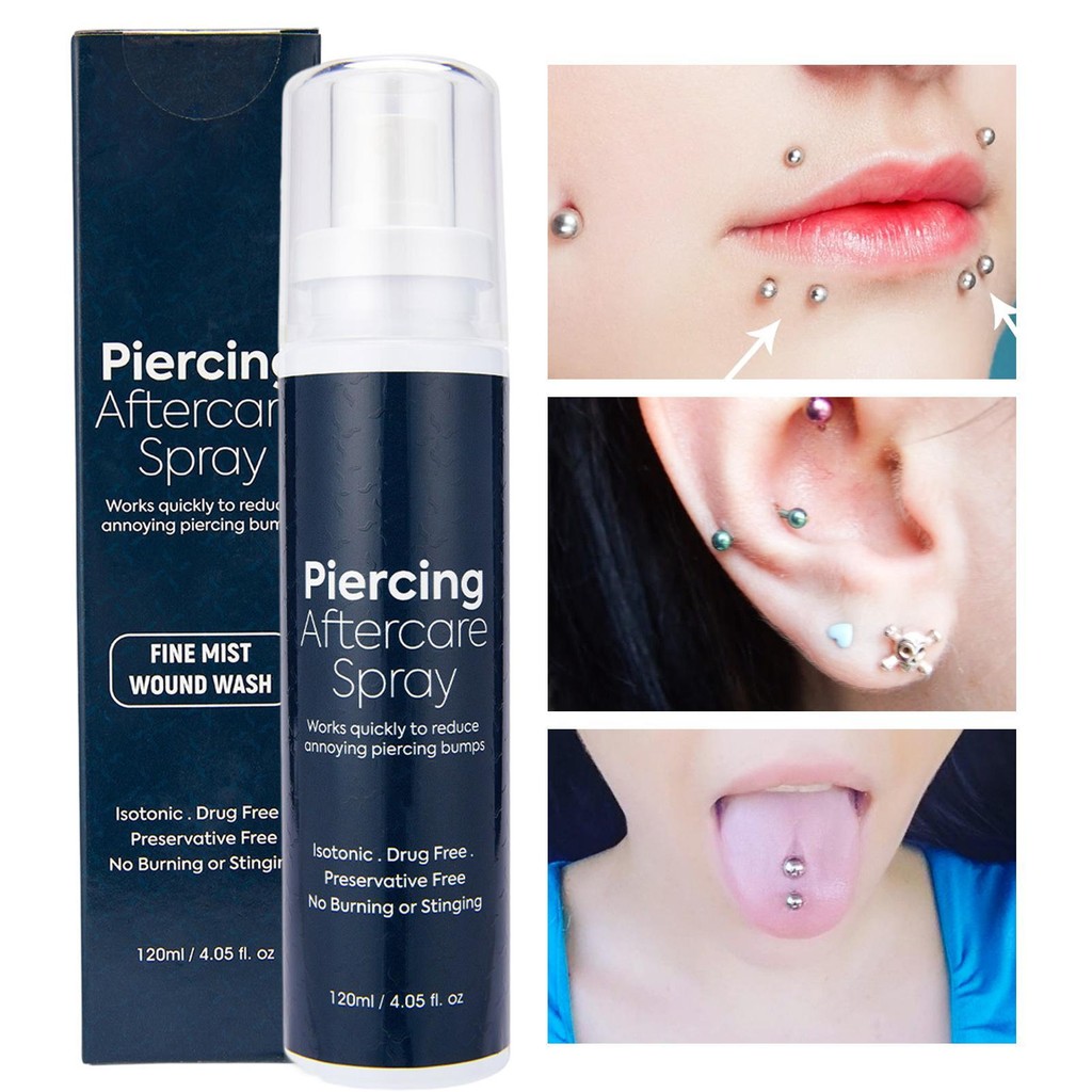 120ml Piercing Fine Mist Spray Wound Wash Bump Removal Ear Piercing ...