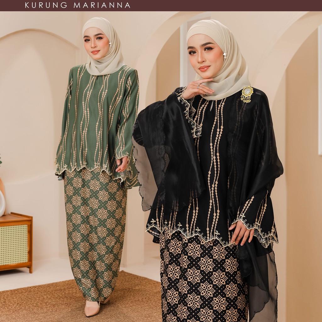 KURUNG MARIANNA Kurung Berpesak Set Baju Wanita Muslimah Corak Set ...