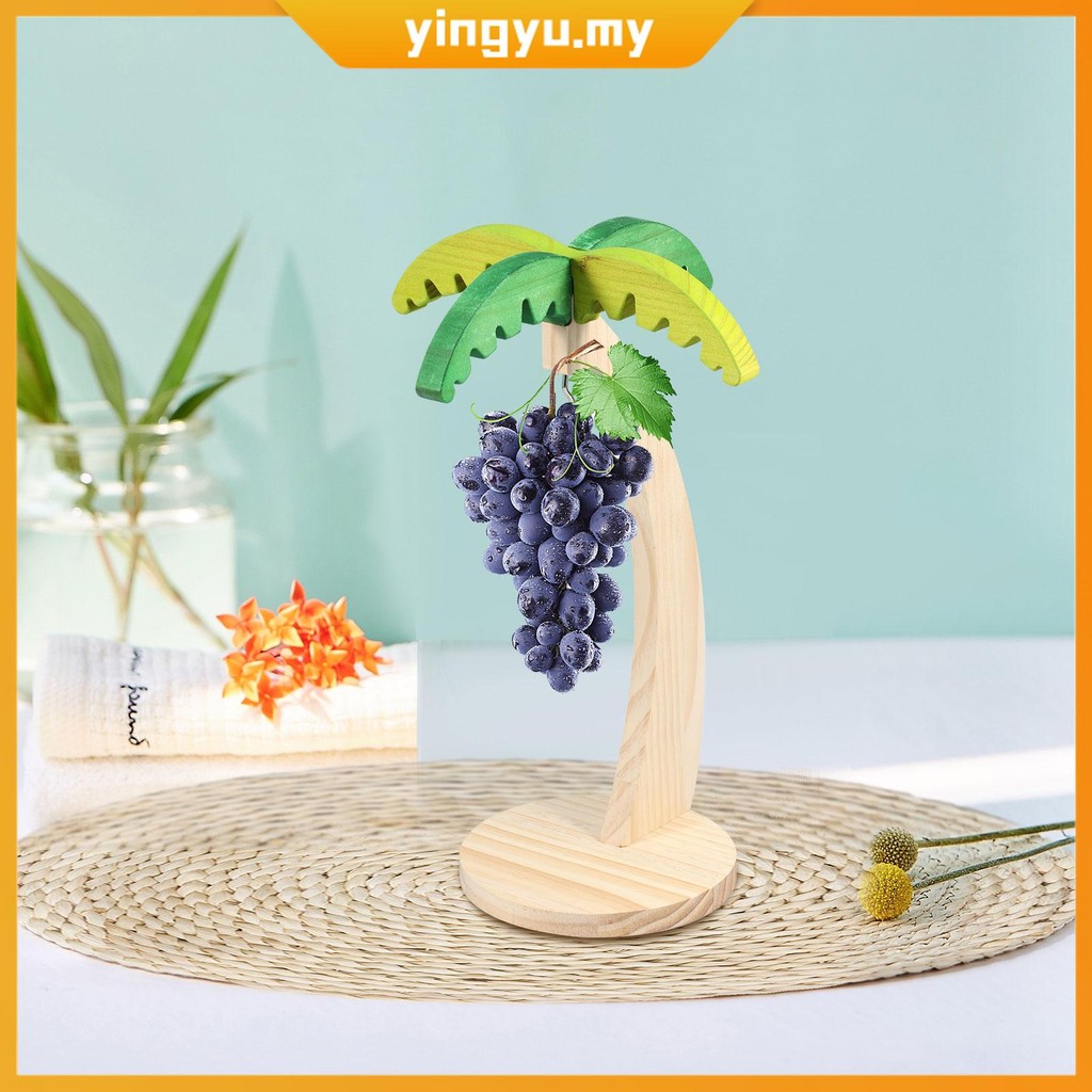 Banana Holder Stand Wood Banana Hanger Tree with Stainless Steel Hook ...