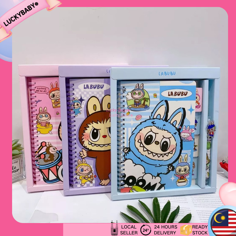 Labubu Notebook Gift Set Children's Coil Book Neutral Pen Kuromi ...