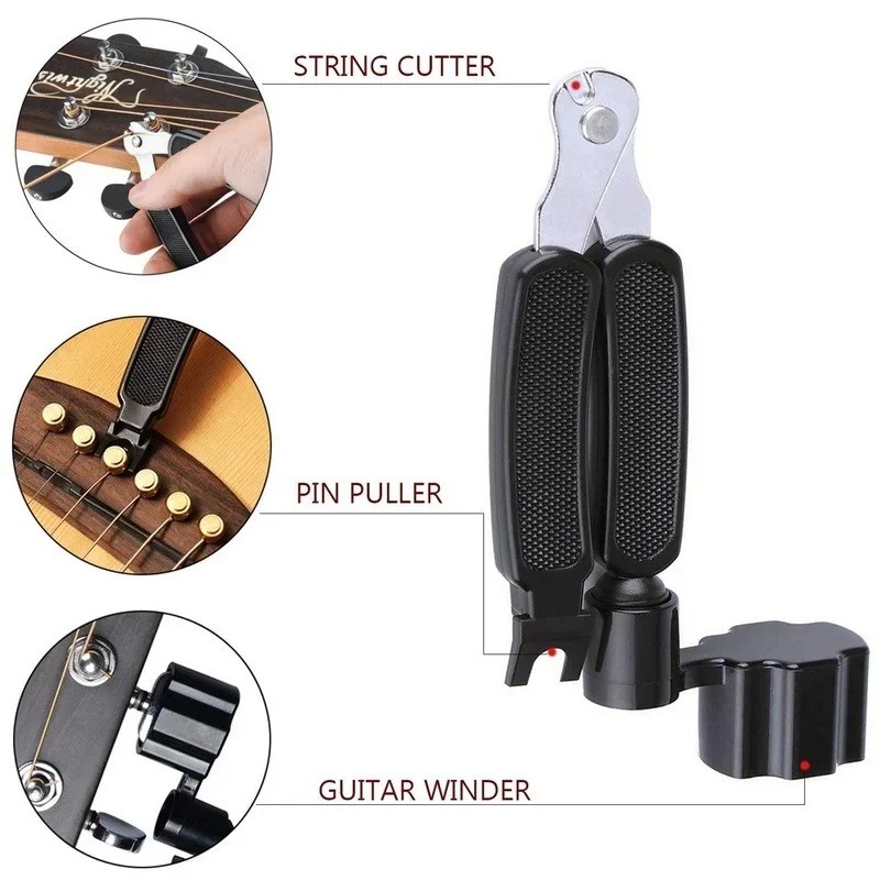 3 In 1 Guitar String Winder Cutter Bridge Pin Puller Acoustic Classic ...