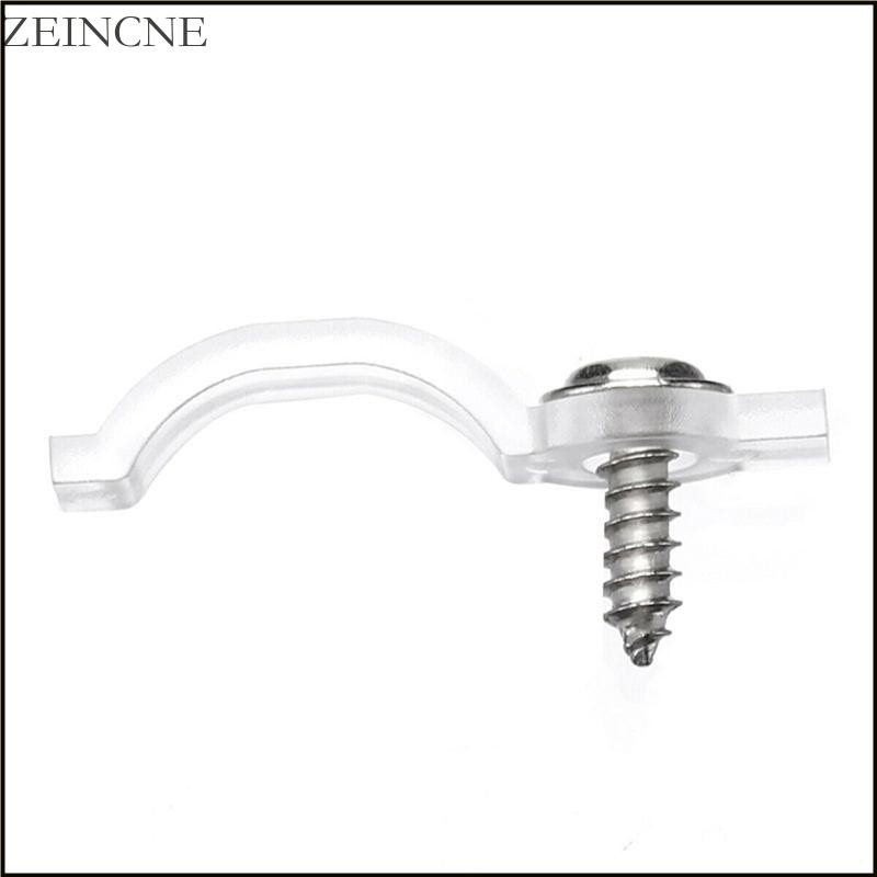 Zein 100 Pieces Clear One-Side Fixing Clips Strip Light Mounting ...