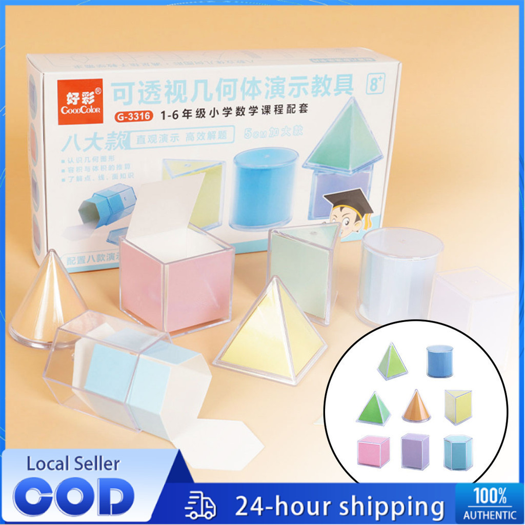 Math Educational Toy Transparent 3D Geometric Solids Model Shape ...