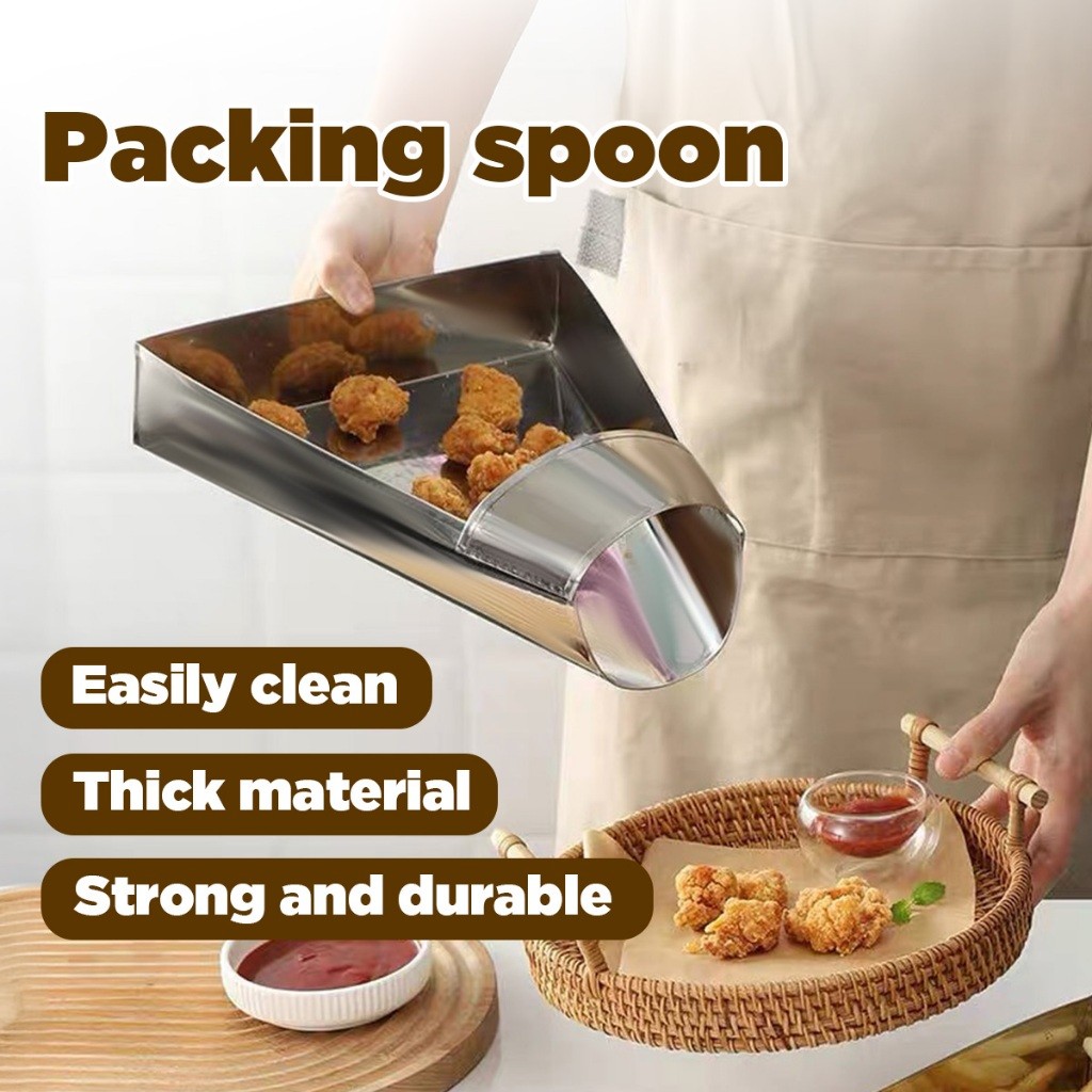 Buriny Stainless Steel Triangle Tray Corong Funnel Fried Chicken ...