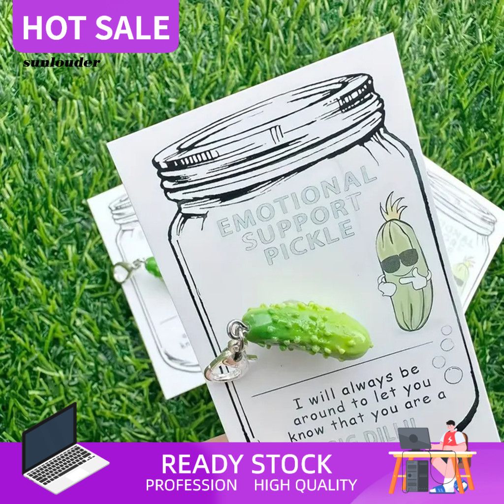 SL Fun Cucumber Keychain Set of 3 Pickle Keychains with Positive Card ...
