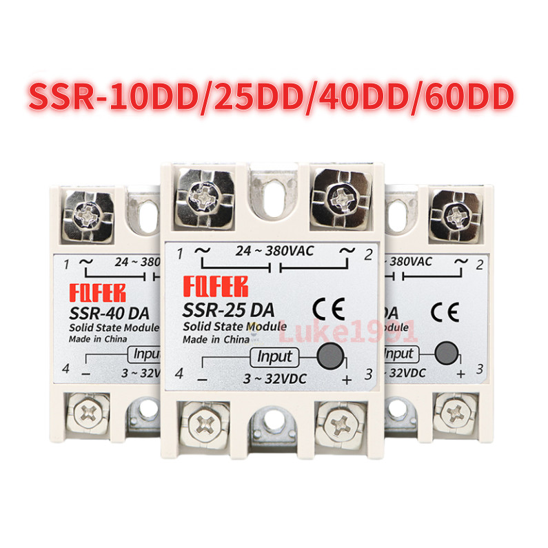 Single phase solid state relay SSR-25DD/10DD/40DD/60DD/80DD/100DD DC control DC 24V DC 220V ...