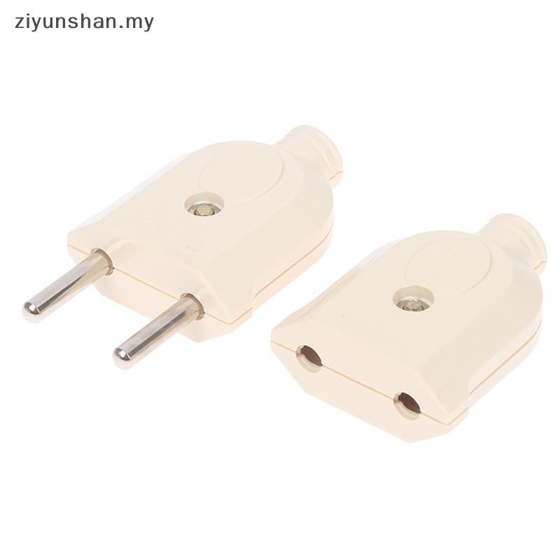 ziyunshan 1pc EU European 2 Pin AC Electric Power Male Plug Female ...