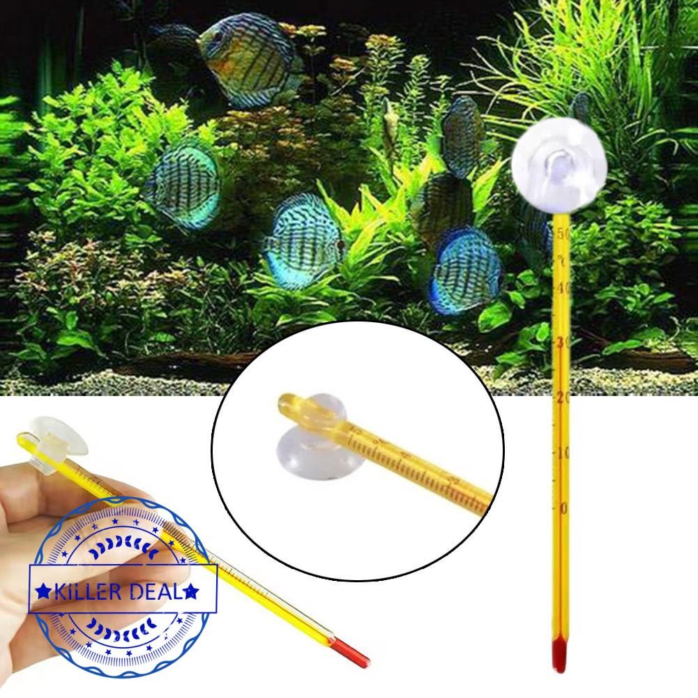 Aquarium Glass Fish Tank Water Temperature Fishbowl Meter Thermometer ...